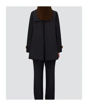 Herno Single-breasted A-line Coat - Black