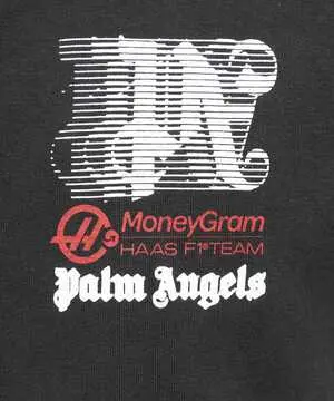 Palm Angels X Haas Racing-printed Crewneck T-shirt - Black