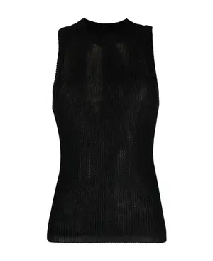 LOW CLASSIC High Neck Open-knit Tank Top - No