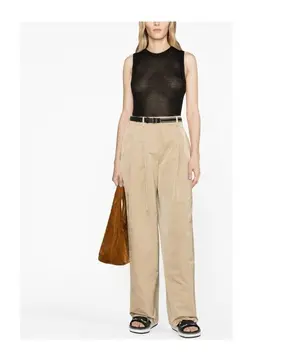 LOW CLASSIC High Neck Open-knit Tank Top - No