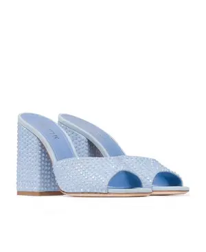 Paris Texas Embellished Open-toe Mules - Blue