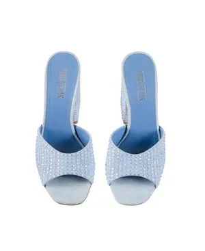 Paris Texas Embellished Open-toe Mules - Blue