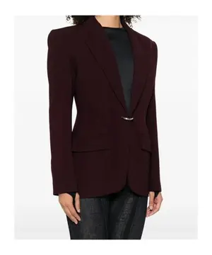 MUGLER Single-breasted Wool Jacket With Notched Lapels - Black