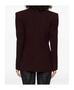 MUGLER Single-breasted Wool Jacket With Notched Lapels - Black