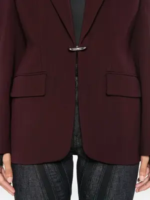 MUGLER Single-breasted Wool Jacket With Notched Lapels - Black