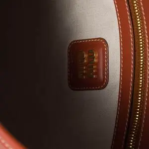 Miu Miu Logo Lettering Tote Bag - Rust-colored
