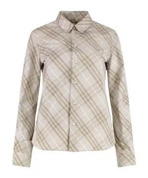 Burberry Long Sleeve Checked Cotton Shirt