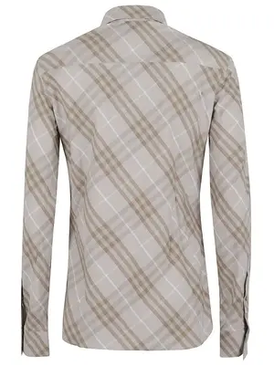 Burberry Long Sleeve Checked Cotton Shirt