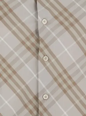 Burberry Long Sleeve Checked Cotton Shirt