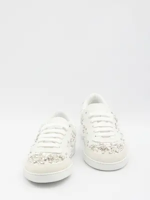 Dolce & Gabbana Embellished Calf Leather Sneakers - White