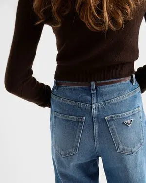 Prada Triangle Logo Flared Jeans