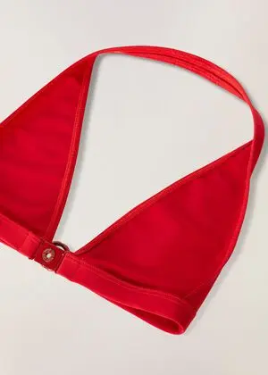 Loro Piana Triangle Halterneck Bikini Top - Red