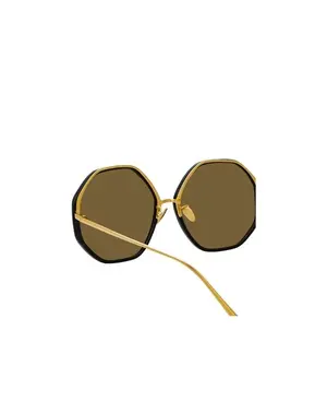 Linda Farrow Hexagonal Frame Sunglasses