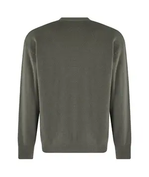 ROBERTO COLLINA V-neck Button-front Long-sleeve Sweater - Black