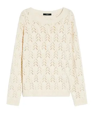 Max Mara Weekend Max Mara Cotton Yarn Jumper With Pointelle Detail Beige