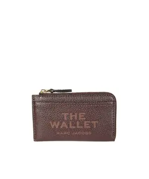 Marc Jacobs Leather Top Zip Wallet - Brown