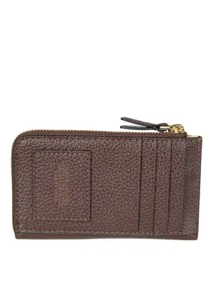 Marc Jacobs Leather Top Zip Wallet - Brown