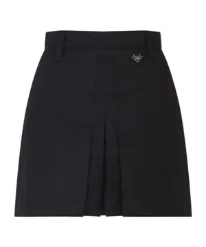 Prada Pleated Mini Skirt With Triangle Logo