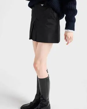 Prada Pleated Mini Skirt With Triangle Logo