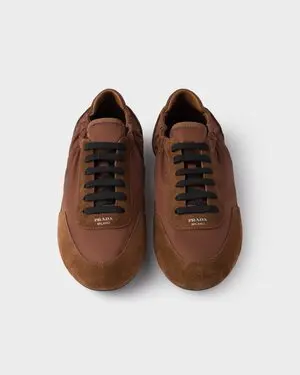 Prada Round Toe Collapsible Sneakers - Brown