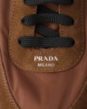 Prada Round Toe Collapsible Sneakers - Brown