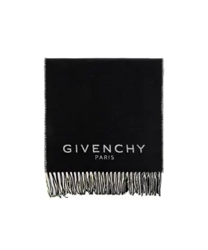 Givenchy Logo Intarsia Knit Scarf - Black