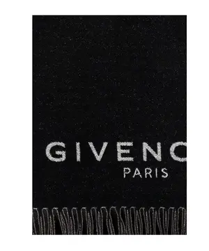 Givenchy Logo Intarsia Knit Scarf - Black