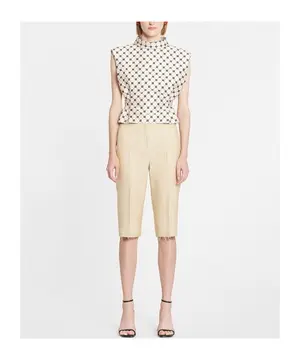 LANVIN Sleeveless Geometric Floral Top - White
