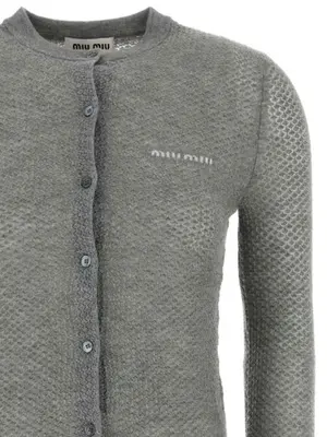 Miu Miu Crewneck Button-up Cardigan