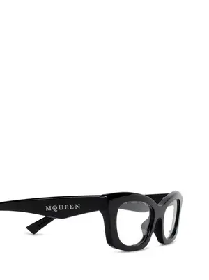 Alexander McQueen Rectangular Frame Glasses - Black
