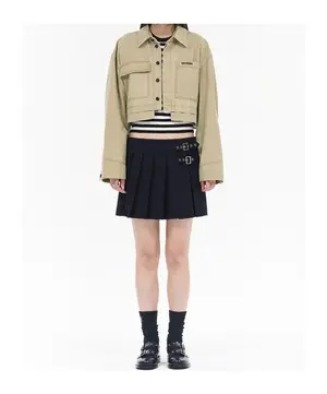 We11Done Cropped Jacket With Logo Embroidery