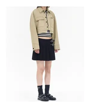 We11Done Cropped Jacket With Logo Embroidery