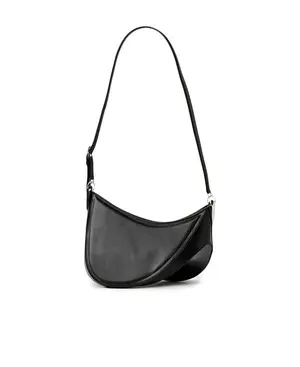 MUGLER Smooth Spiral Zip-up Shoulder Bag - Black