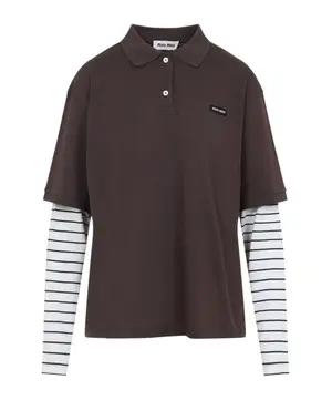 Miu Miu Jersey Polo Shirt With Graphic Print