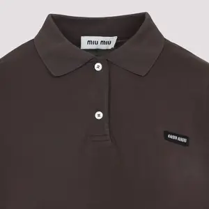 Miu Miu Jersey Polo Shirt With Graphic Print