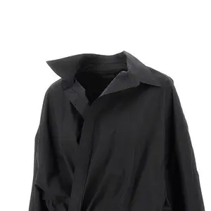 Balenciaga Long Sleeve Collared Drawstring Dress - Black