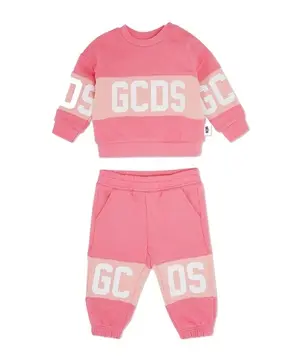 Gcds Long-sleeved Sports Suit With Logo Details - Pink