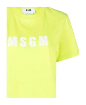 MSGM Logo Print Pattern Short-sleeved T-shirt