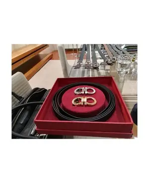 FERRAGAMO Double-sided Logo Belt - Red