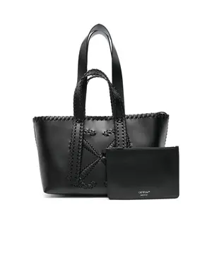 Off-White Arrows-stitch Leather Tote Bag