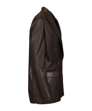 Tagliatore Josie Double Breasted Leather Jacket - Brown