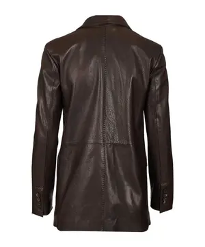 Tagliatore Josie Double Breasted Leather Jacket - Brown