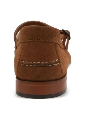 Hereu Round Toe Flat Shoes With Adjustable Buckle - Brown