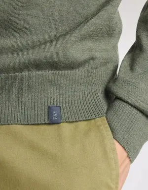 FAY High Neck Wool Knitwear - Green