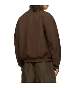 Sacai Pinstripe Zip-up Bomber Jacket - Brown