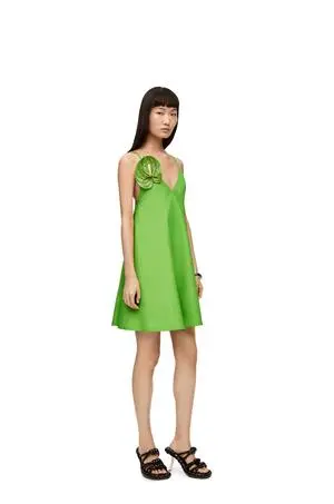 Loewe Sling Dress With Antherium Detail