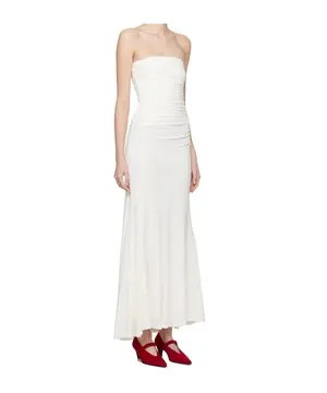 Tove Pleated Tube Top Maxi Dress