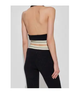 Palm Angels Stand Collar Knitted Top