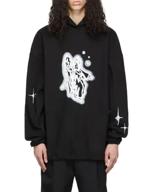 We11Done Graphic Print Hooded Sweater