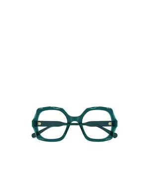 Chloé Eyewear Geometric Frame Full Rim Eyeglasses - Blue